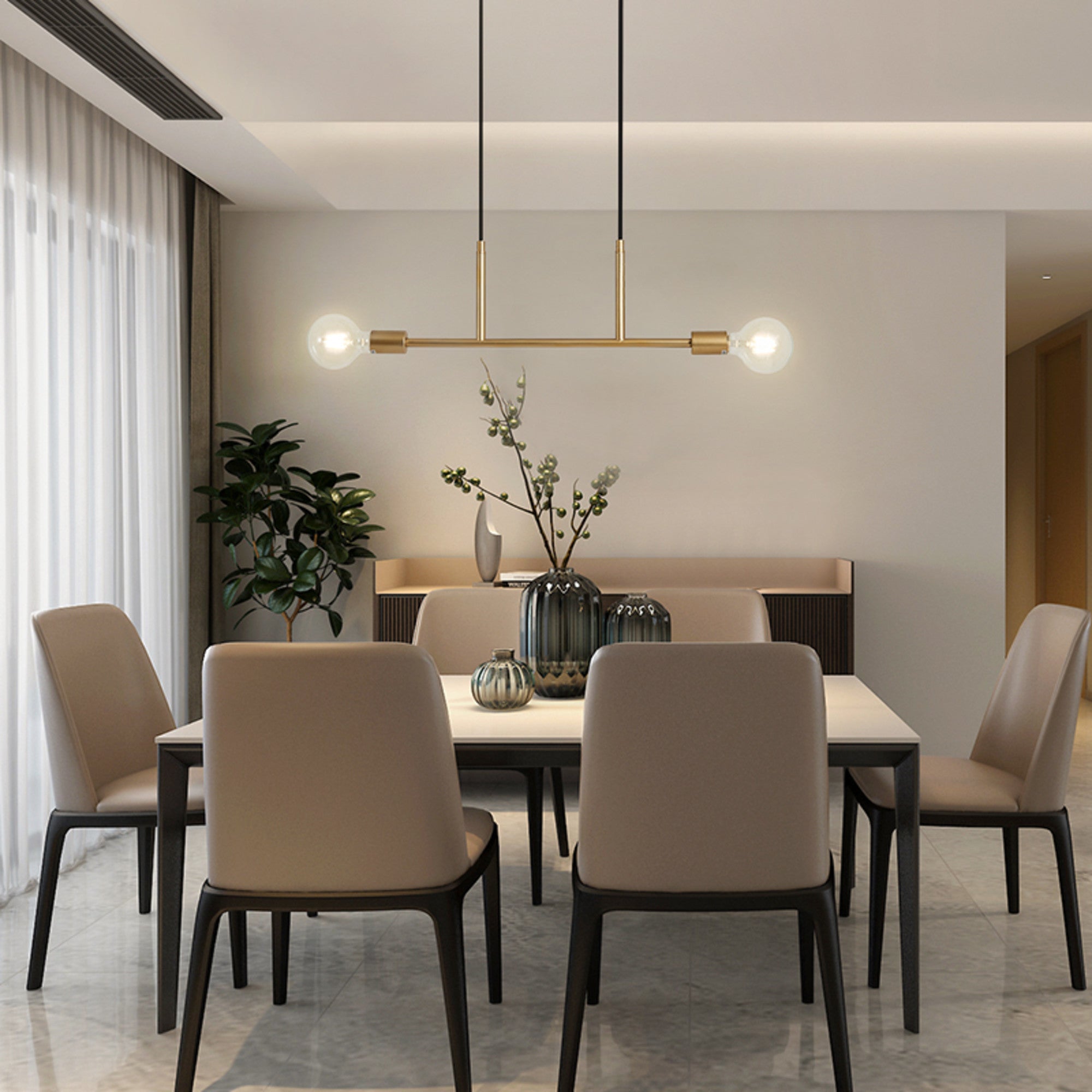 VidaLite Modern Style 5 Bulb Pendant Light, Flush Mount Lighting for ...